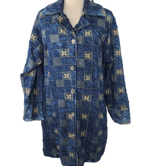 Parsley & Sage | Jackets & Coats | Parsley Sage Coat Blue Patchwork Art ...